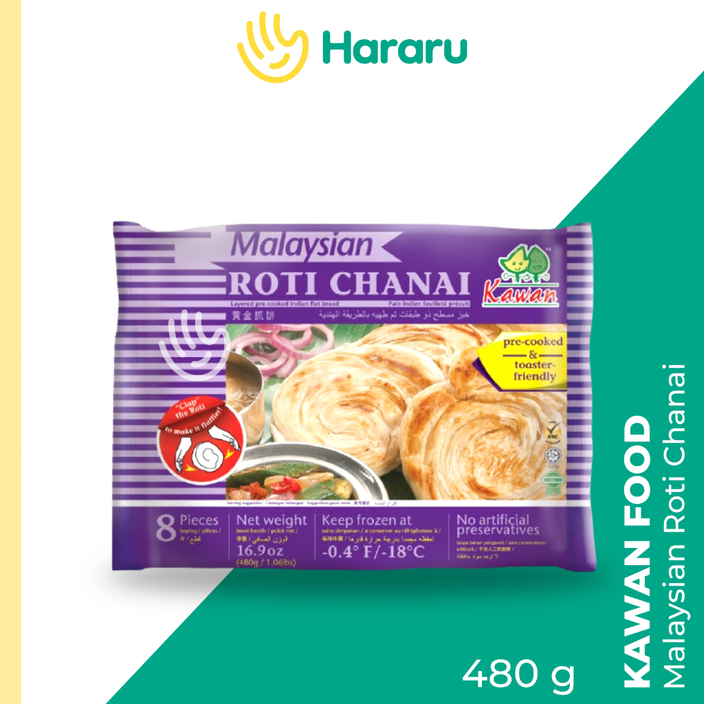 Jual Roti Chanai Malaysia | Roti Cane Frozen Kawan Food 480 gram ...