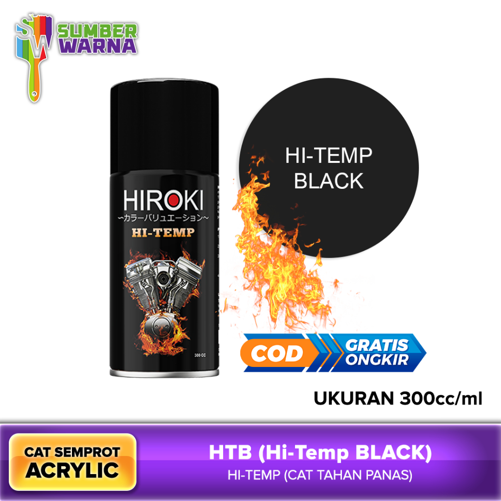 Jual Cat Semprot Pilox Pylox Pilok Hiroki Acrylic Spray Paint Hi Temp Black | Shopee Indonesia