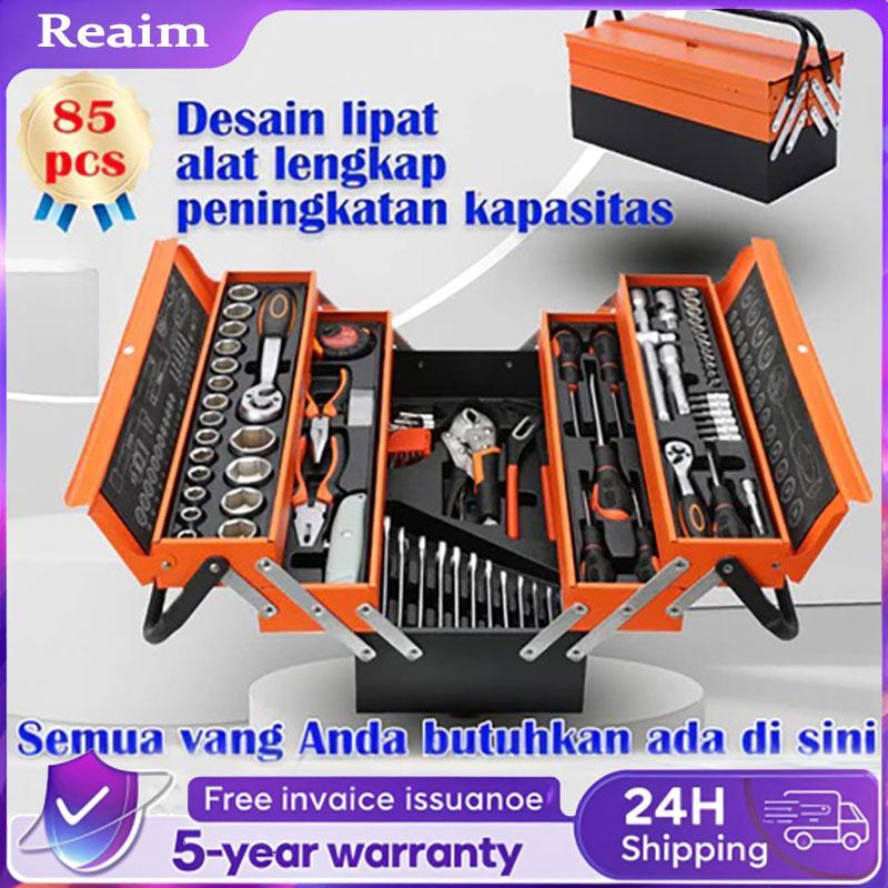Jual Tool Kit 85 Pcs Tool Box Perkakas Kunci Sok Set Pekerjaan Mobil Alat Bengkel Tool Set ...