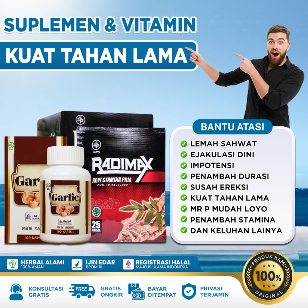 Jual Radimax Isi 10 Sachet dan Garlic Isi 100 Kapsul Untuk Lemah Sahwa ...
