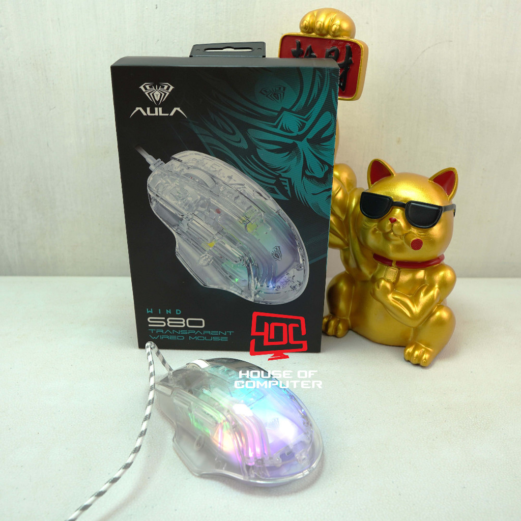 Jual MOUSE GAMING AULA S80 TRANSPARENT CRYSTAL 7 BUTTONS RGB 7200DPI ...