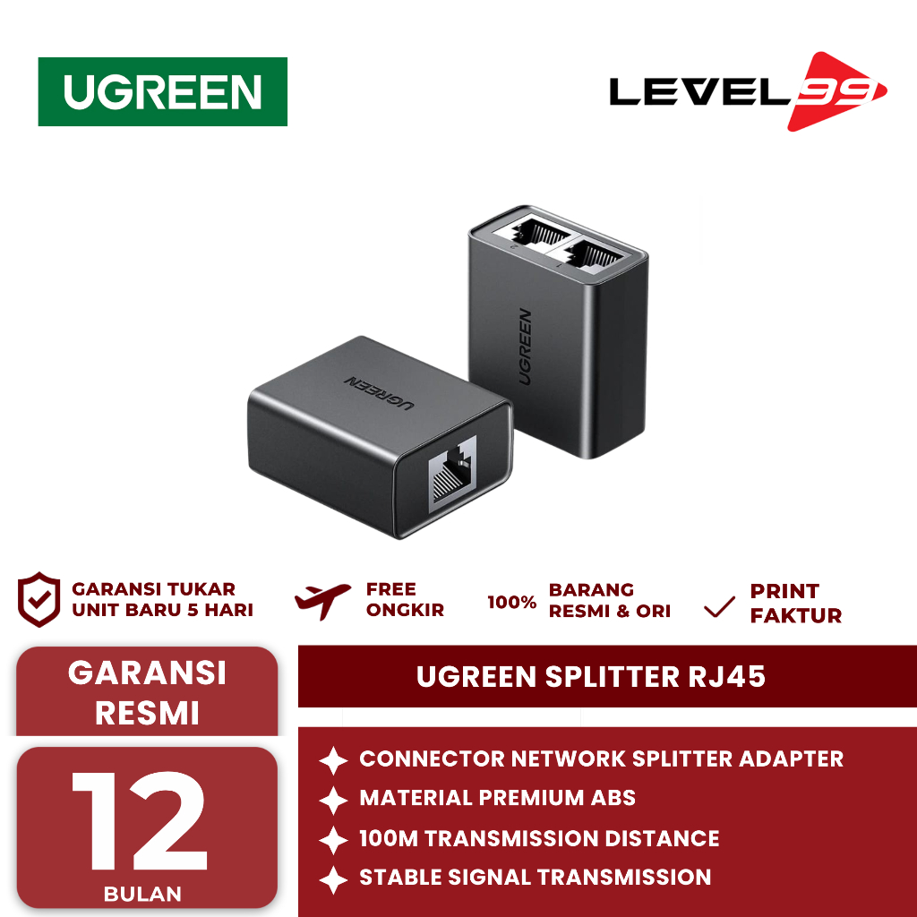Jual UGREEN ADAPTER SPLITTER RJ45 LAN 1 TO 2 ETHERNET NETWORK 1000M ...