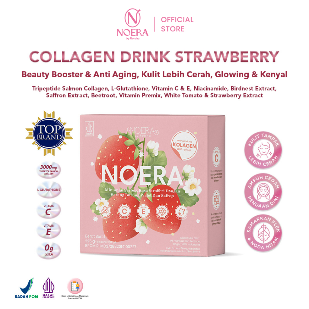 Jual Noera Collagen Drink Strawberry With Birdnest and Safron Extract ...