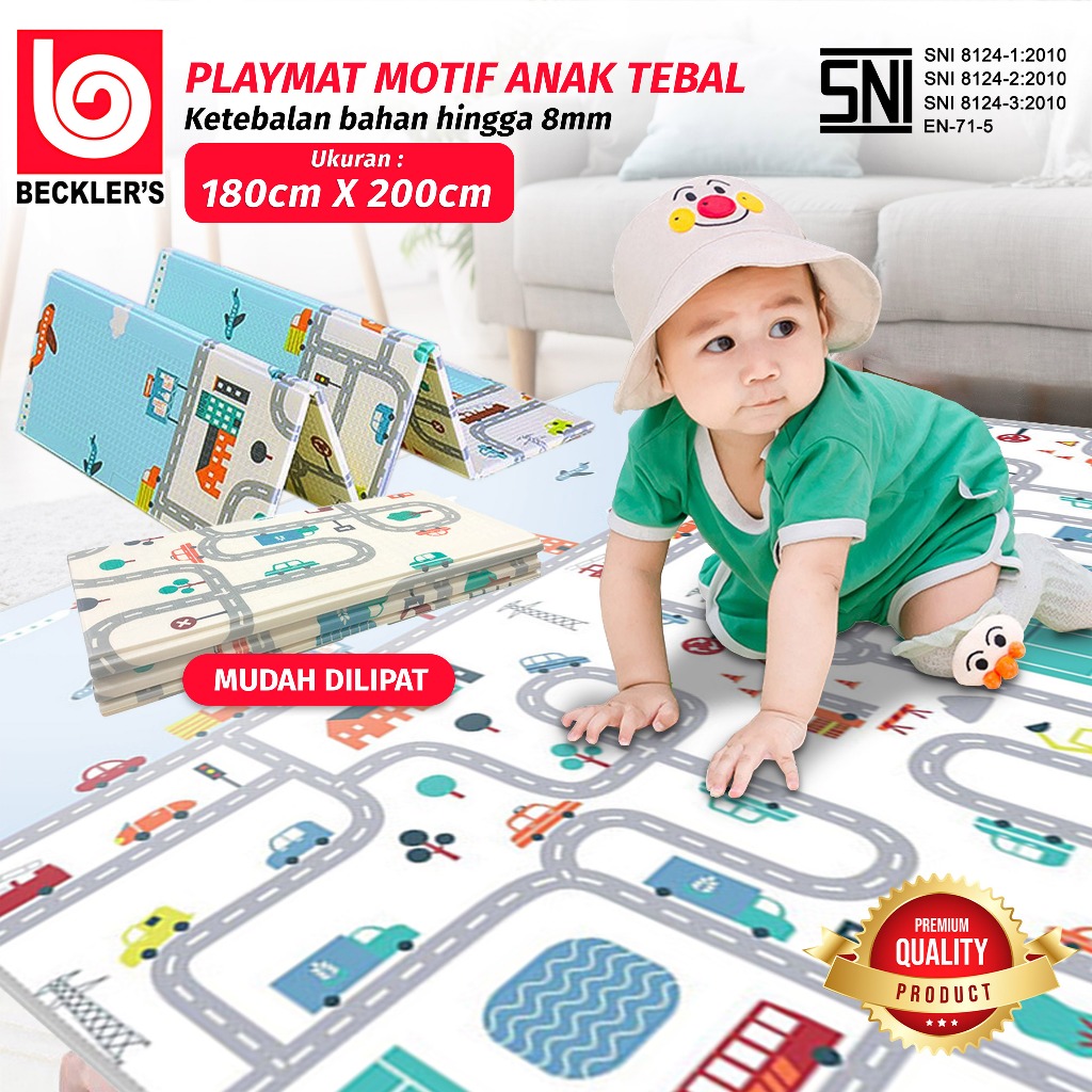 Jual (Beckler's) SNI Playmat Lipat Anak XPE 8MM Matras Bayi Lapisan ...