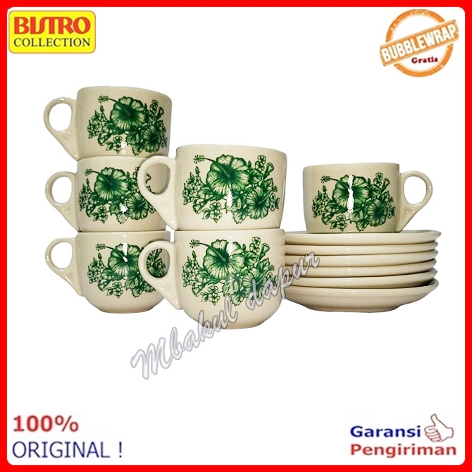 Jual Cangkir Kopi Set Cangkir Set Keramik Plus Tatakan Motif Bunga Kopi ...