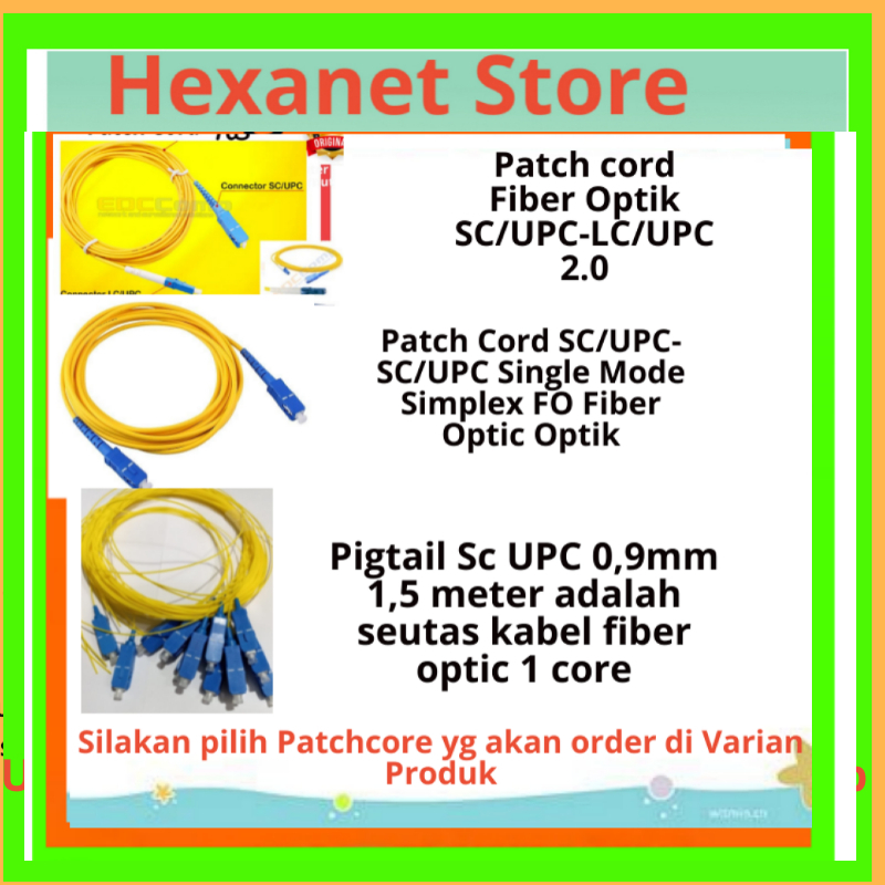 Jual Kabel Fiber Optik Patchcore SC/UPC LC UPC Pigtail SC LC LC SC UPC ...