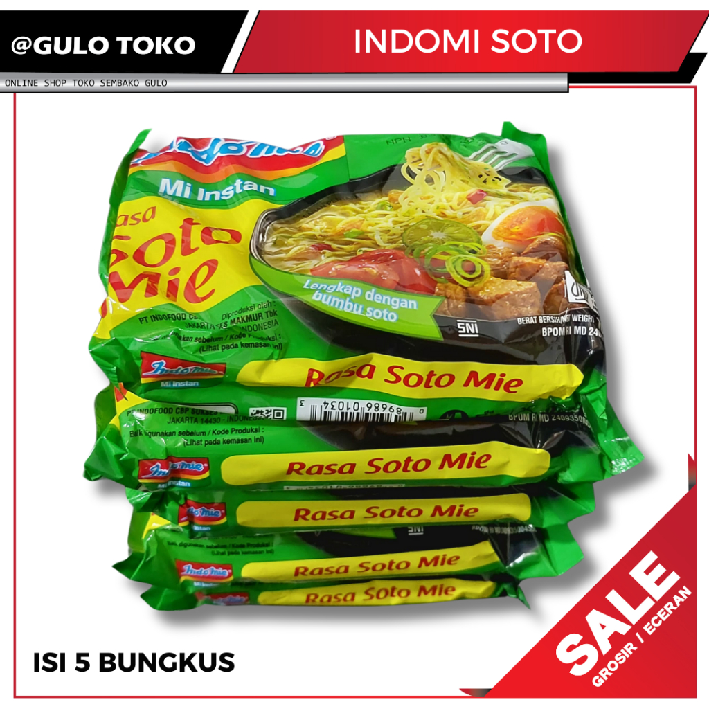 Jual Indomi Soto - Rasa Suto Isi 5 Kemasan 70g (GULO TOKO) | Shopee ...
