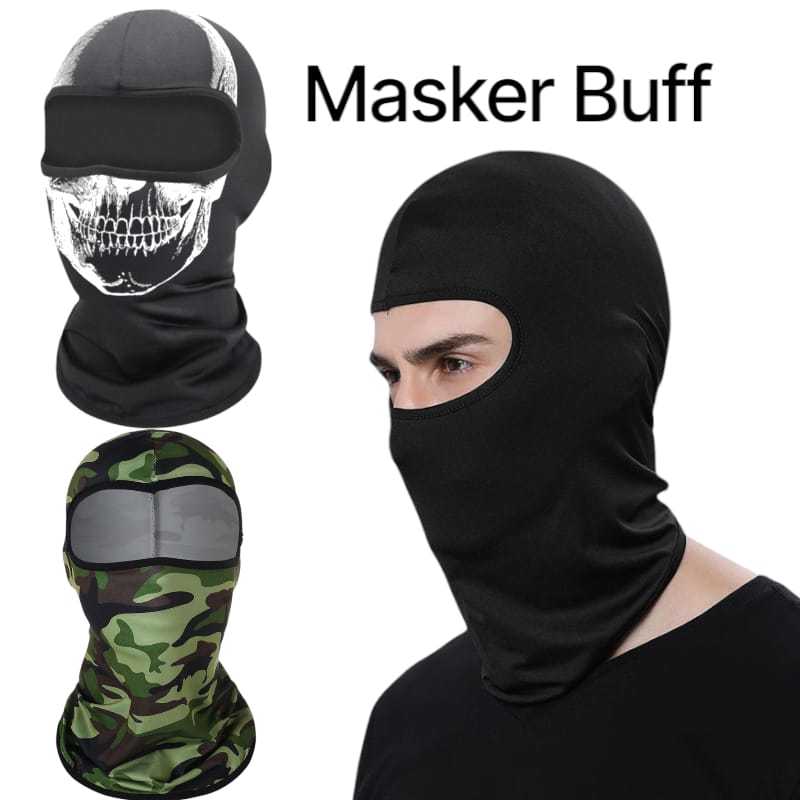 Jual Masker Ninja Full Face Balaclava Masker Baff Motor Hitam Polos ...