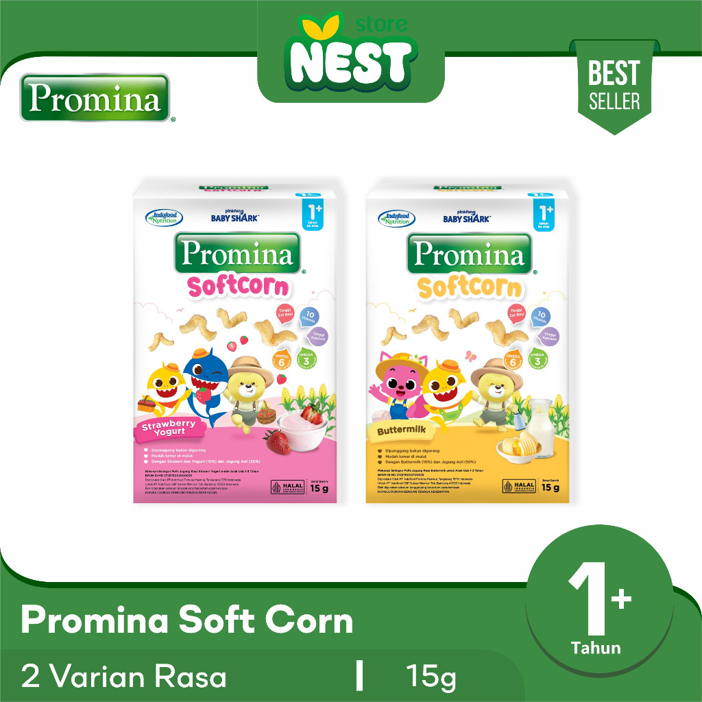 Jual PROMINA SOFTCORN 12+ Buttermilk & Strawberry Yoghurt 15gr | Shopee ...