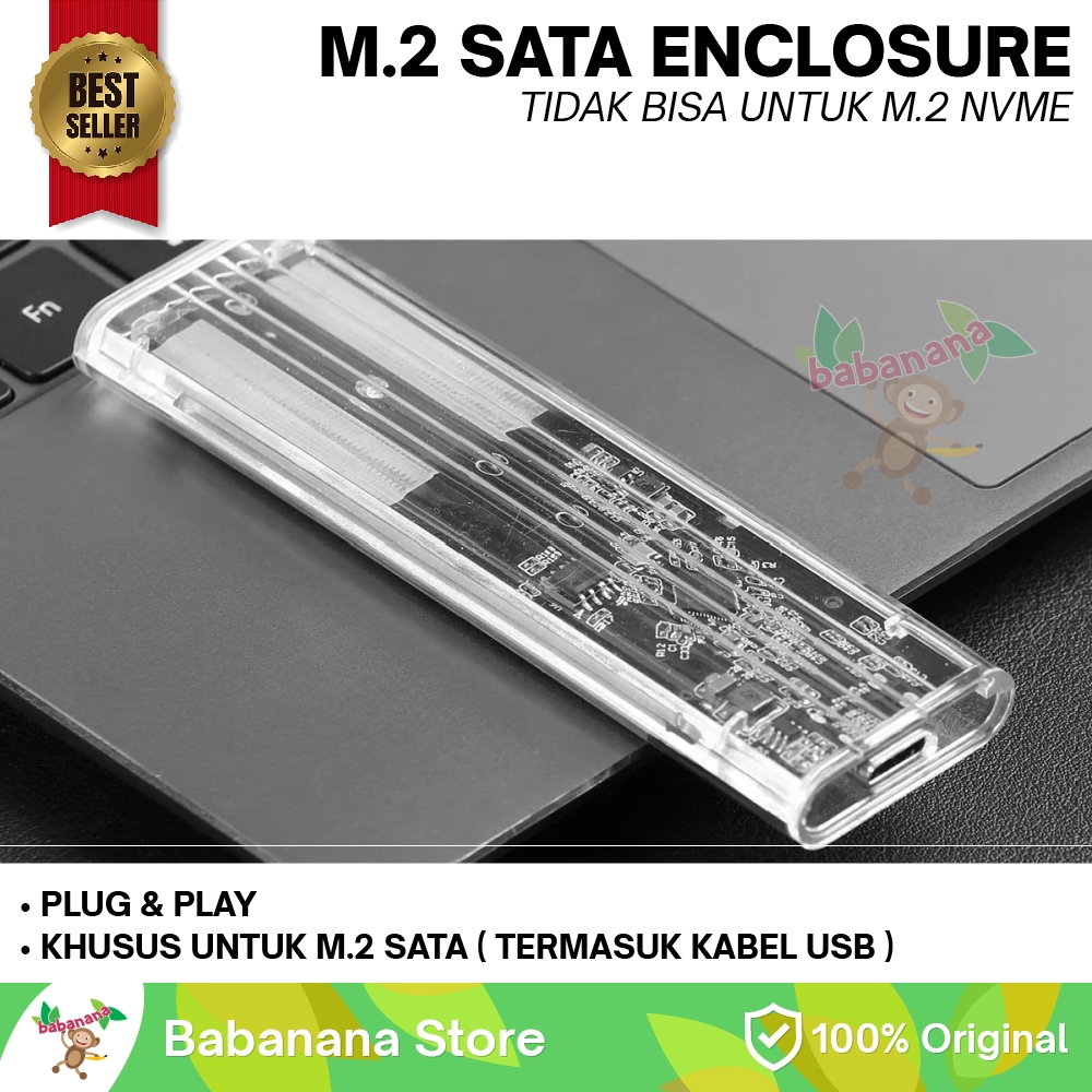 Jual ENCLOSURE CASING SSD M.2 SATA TO TYPE-C USB 3.1 CONVERTER ADAPTER ...