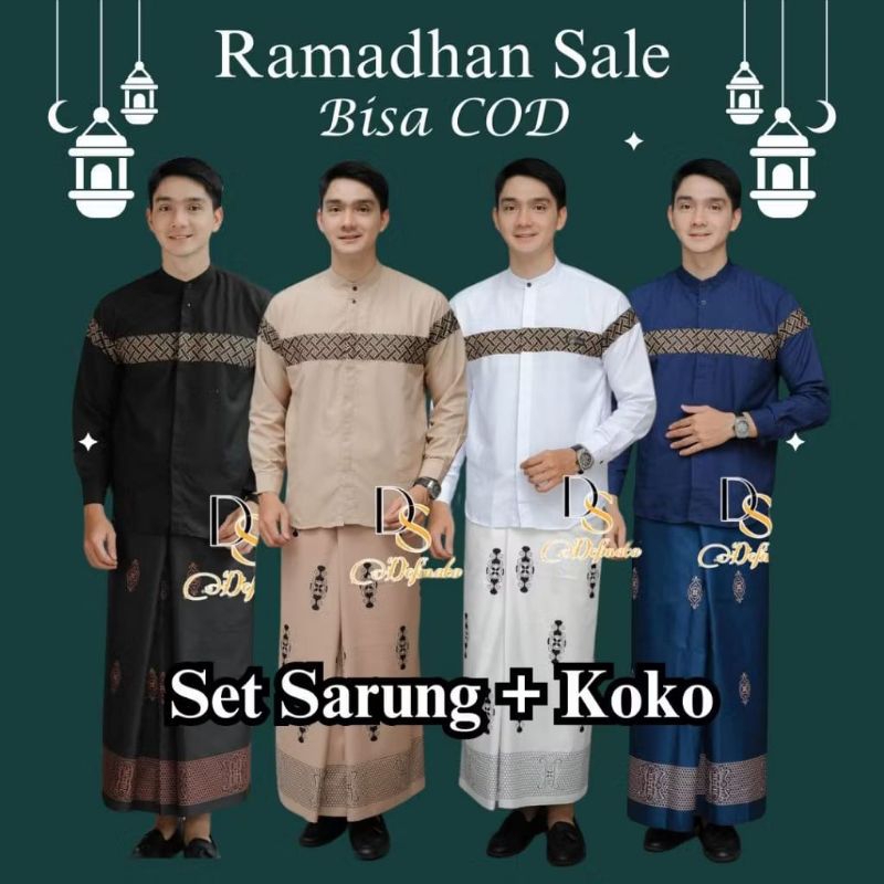 Jual Set Sarko Baju Koko Lengan Panjang Dan Sarung Batik Harga Termurah ...