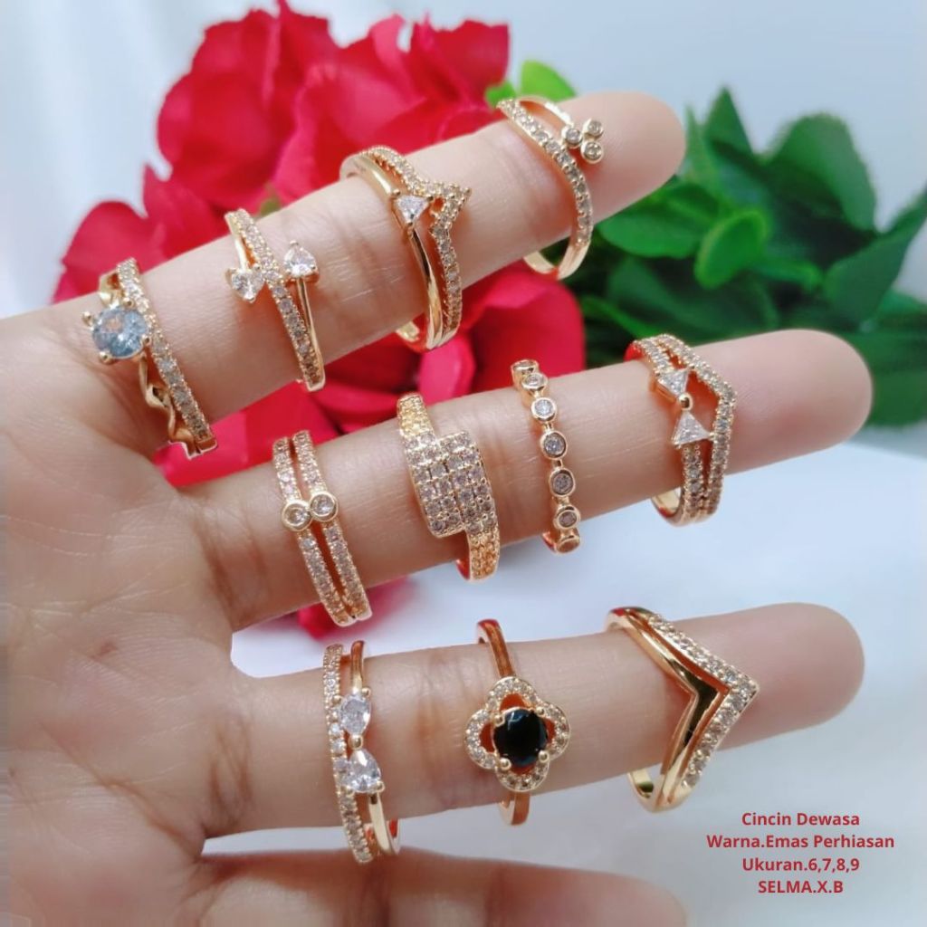 Jual Cincin Perhiasan Aksesoris Titanium Tembaga Xuping Dewasa Perhiasan Lapis Emas 18 24 Karat ...