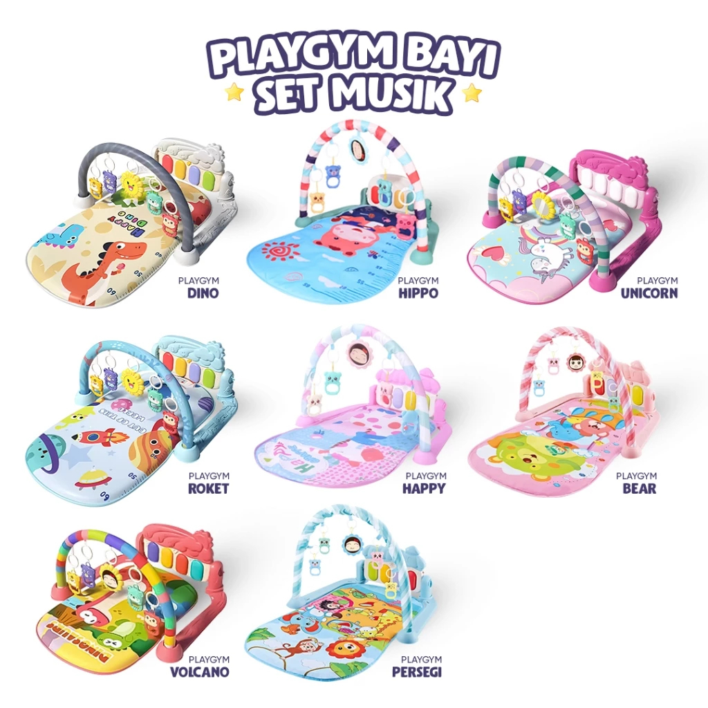 Jual Baby Play Gym Baby Toys Rattle & Piano Playmat Mat /Mattress Baby ...