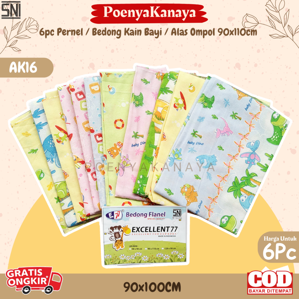 Jual Grosir 6Pc Pernel / Bedong Kain Bayi / Alas Ompol 90x100cm Poka ...