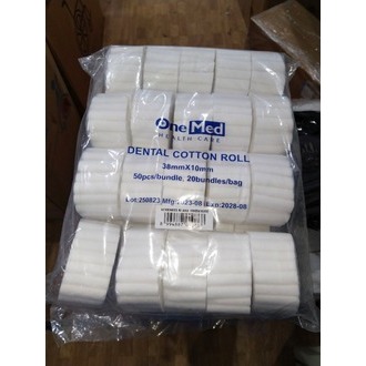 Jual OneMed Dental Cotton Roll / Kapas Gigi 38mmx10mm isi 1000 Pcs ...