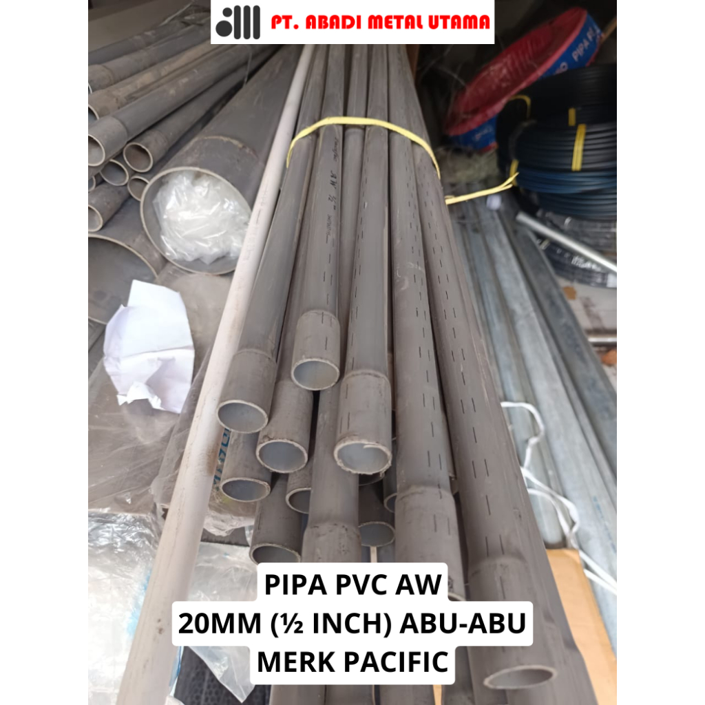 Jual PIPA PVC AW 20mm (½ inch) ABU-ABU MERK PACIFIC PANJANG 4 METER ...