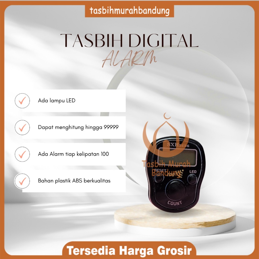 Jual Tasbih Digital lampu LED Ada Alarm Kelipatan 100 | Shopee Indonesia