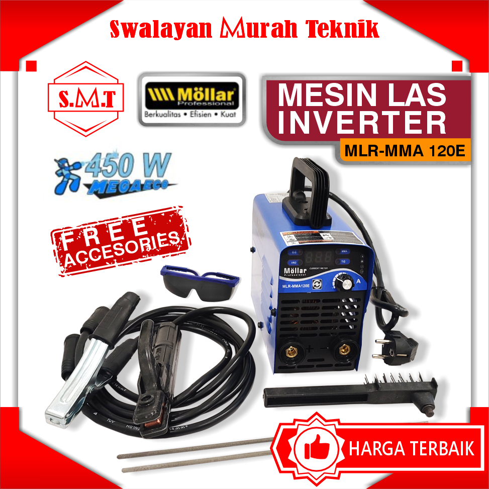Jual Mesin Travo Las MOLLAR MMA120E Trafo Inverter Welding 120 Amp 450 Watt | Shopee Indonesia