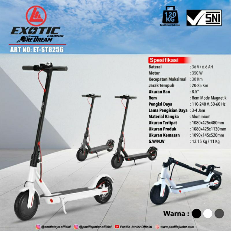 Jual Scooter Skuter Listrik EXOTIC ST - 8256 Electric Bisa Di Lipat ...
