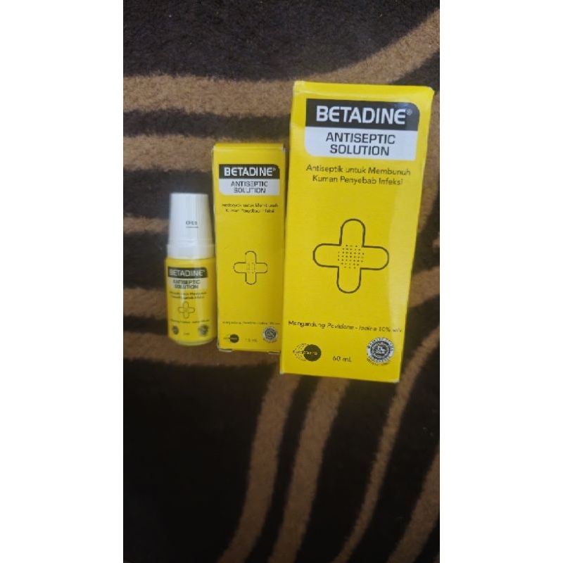 Jual betadine antiseptic solution betadin 5ml, 15ml, 60ml | Shopee ...