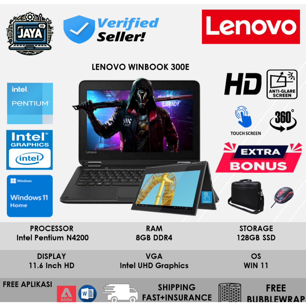 Jual Laptop 2in1 Lenovo Winbook 300E 11 Intel Pentium N4200 RAM 8GB ...
