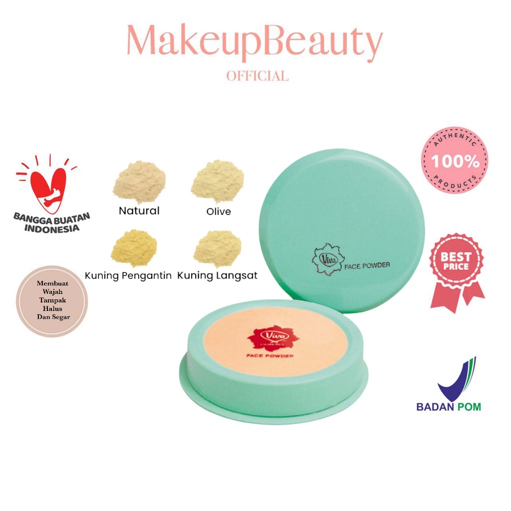 Jual VIVA Face Powder Mini 25gr Hijau - Bedak Tabur - Loose Powder ...