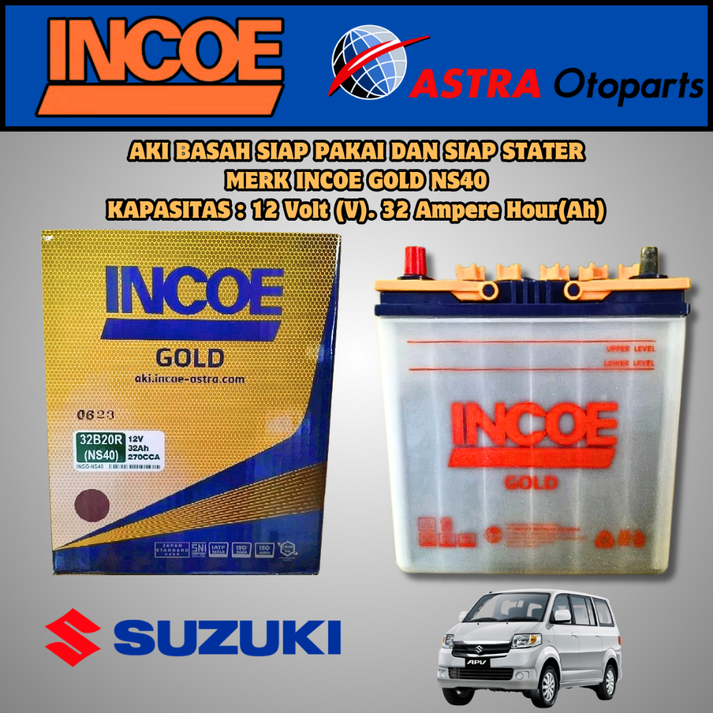 Jual AKI MOBIL SUZUKI APV ALL TYPE, CARRY FUTURA, CARRY PICK UP, SPLASH, KATANA NS40 INCOE GOLD ...