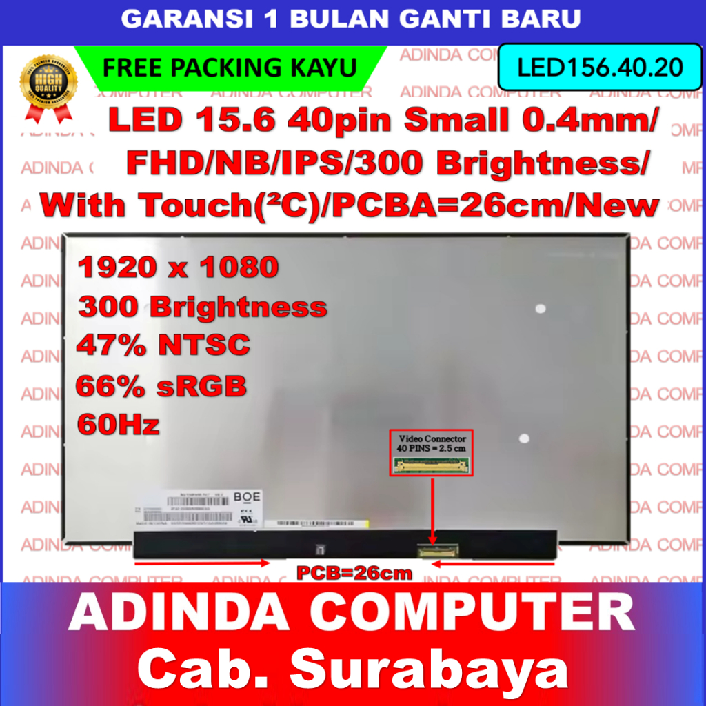 Jual LCD LED Dell Inspiron 15 3511 NV156FHM-T07 15.6 15 Inch 40 Pin 40pin Small Micro 0.4mm Full ...