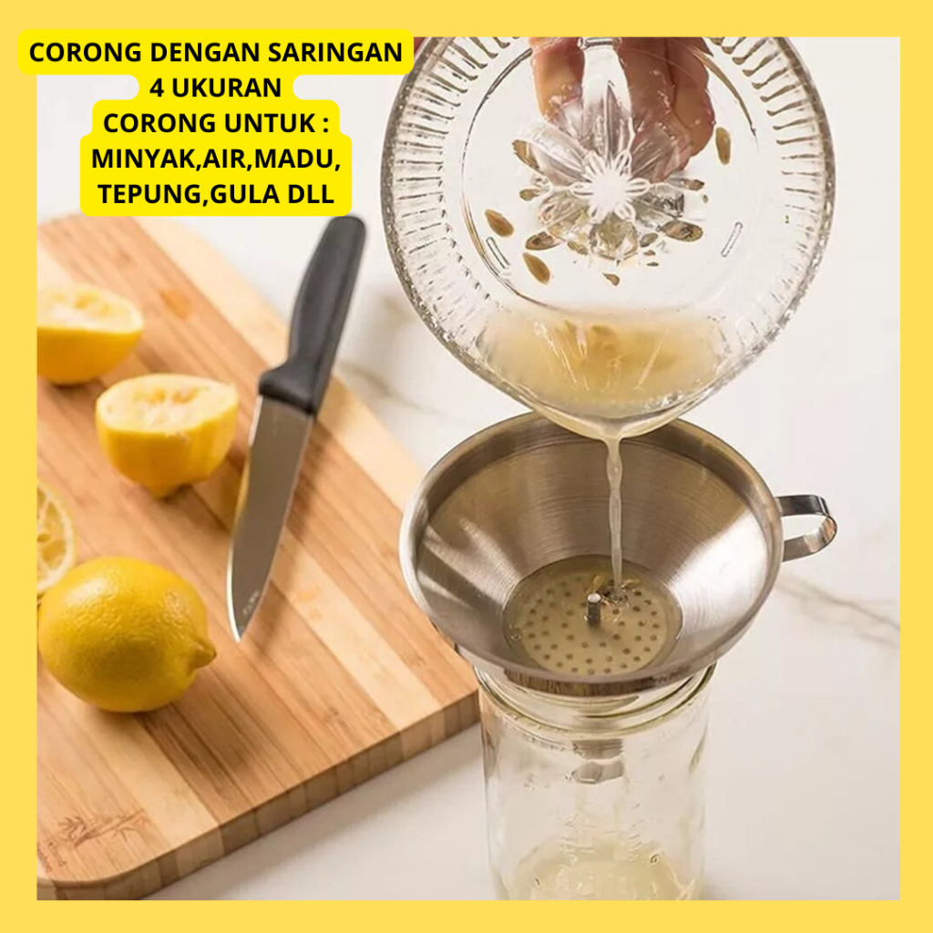 Jual Corong Stainless Serbaguna Isi Cairan Minyak Filter Funnel ...