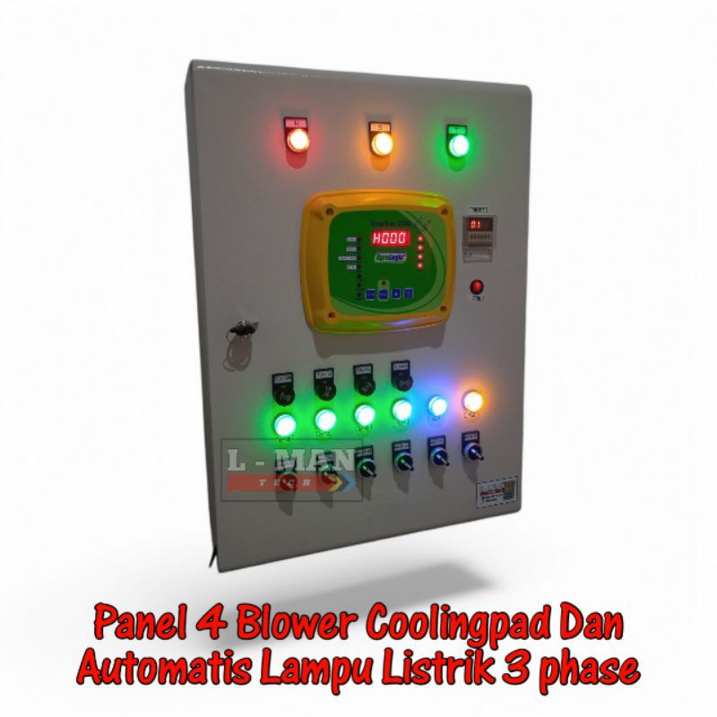 Jual Panel Listrik kandang Ayam 4 blower coolingpad dan Automatis Lampu ...