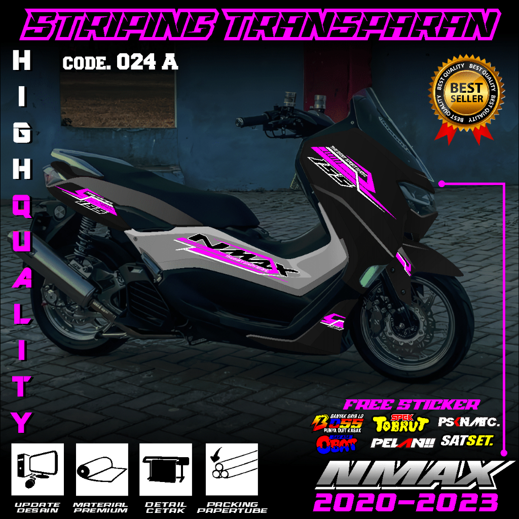 Jual TERBARU STRIPING TRANSPARAN YAMAHA NMAX NEW 2020 2023 CODE 024 ...