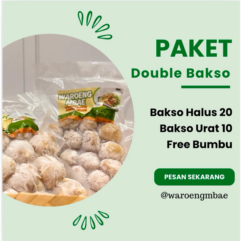 Jual Paket Double Bakso ( bakso halus 20 bakso urat 10 free bumbu bakso ...