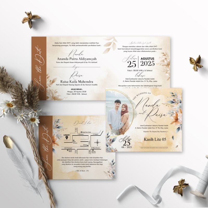 Jual Undangan Pernikahan Murah Desain Full Color Bahan BriefCard 150gsm ...