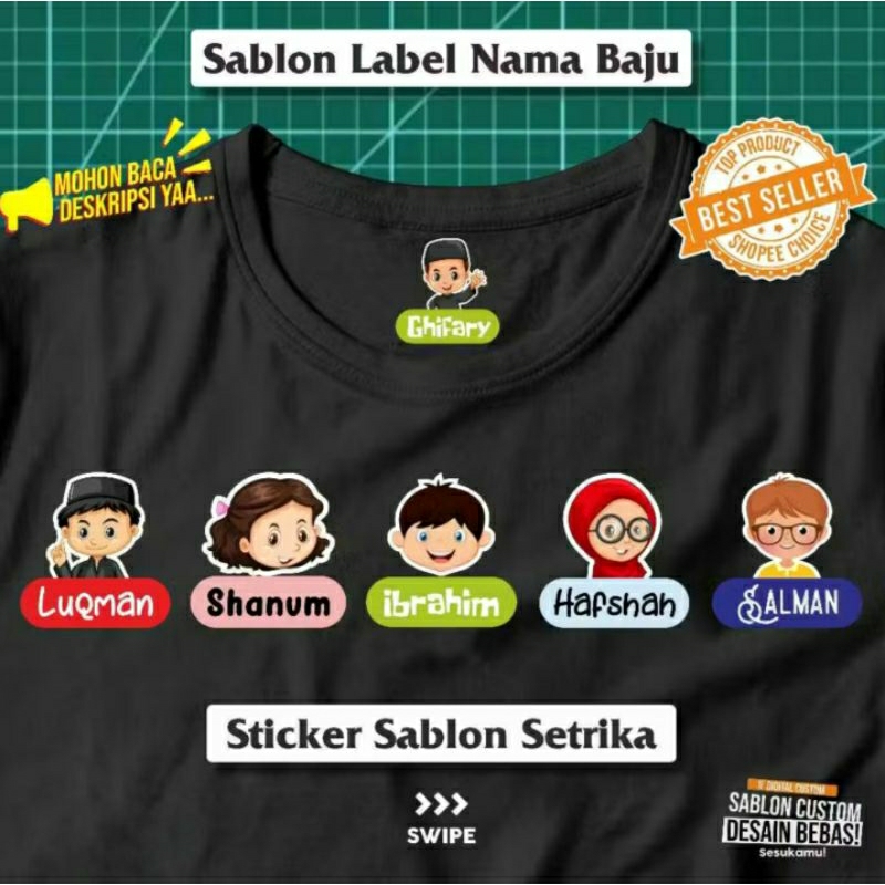 Jual KEEDO STIKER LABEL NAMA SETRIKA BAJU KAIN KARAKTER ANAK SEKOLAH ...