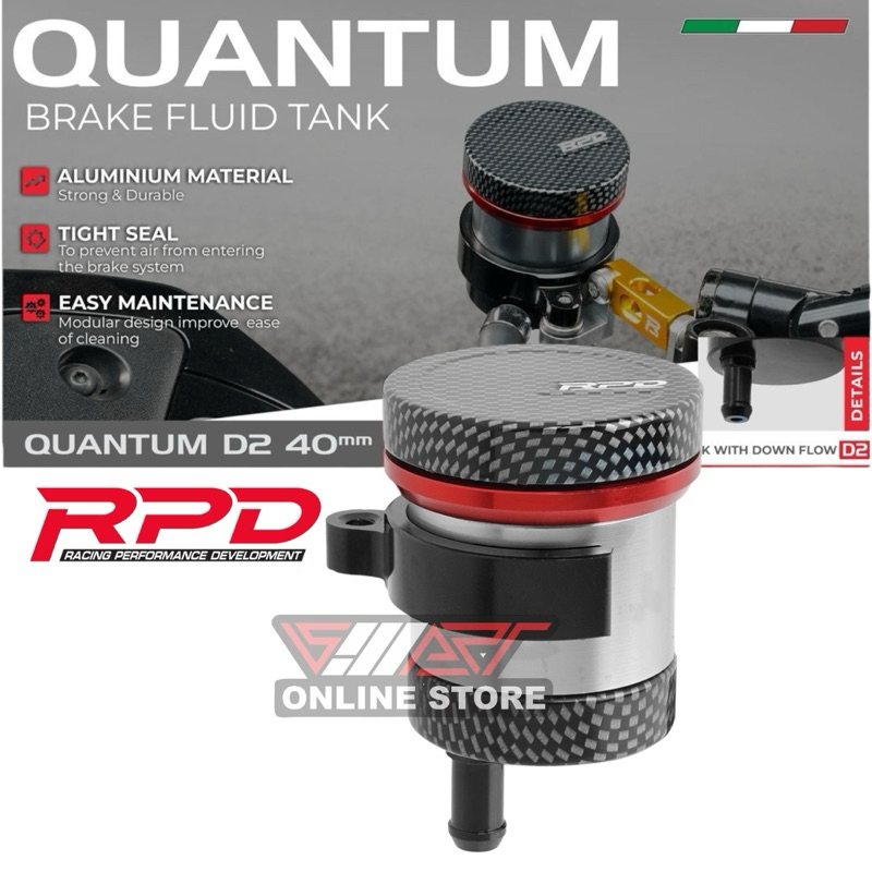 Jual RPD Brake Fluid Tank Quantum D2 40MM Carbon / TABUNG MINYAK REM ...