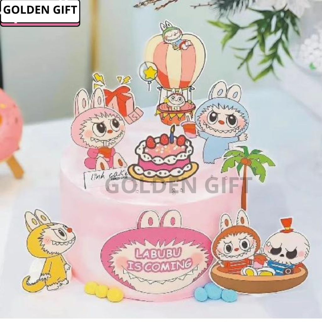Jual Cake Topper Labubu Tusukan Kue Motif Labubu Dekorasi Kue Ulang Tahun Anak | Shopee Indonesia