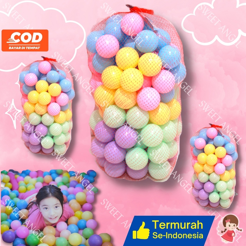 Jual Mainan Mandi Bola /Bola Plastik Warna pastel SNI Isi 50PCS ...