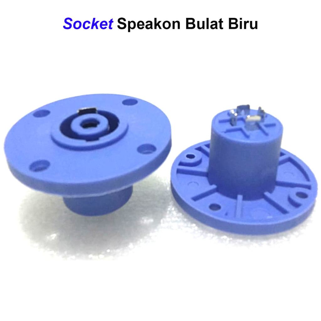 Jual (1pcs) Soket Socket Speakon Speaker Biru Bulat -Aksesoris Audio ...