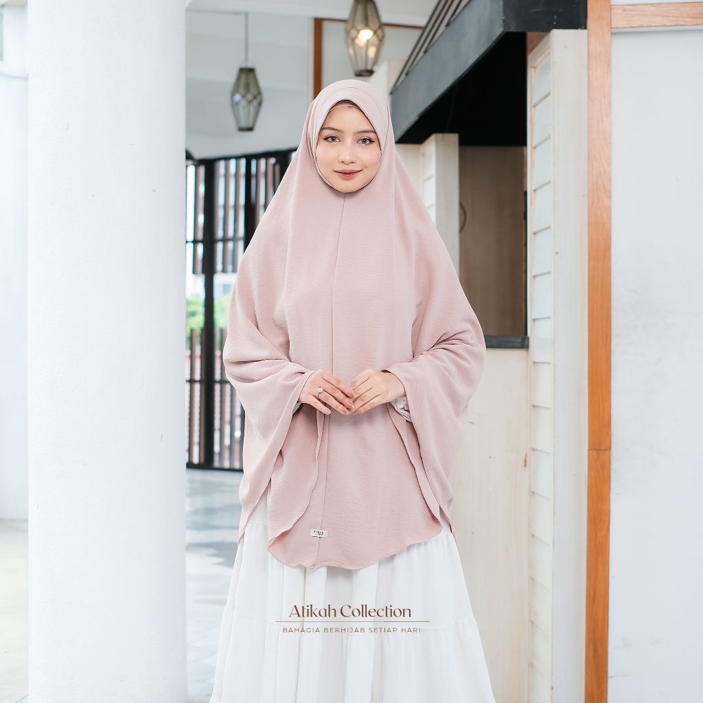 Jual Khimar Aisyah - Hijab Malaysia Dagu Soft Pad Syar'i XXXL Non Tali Bergo Crinkle Airflow ...