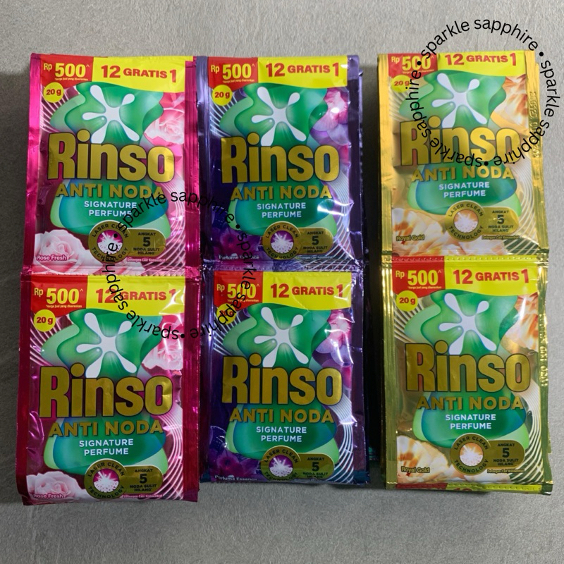 Jual [20 G] RINSO SIGNATURE PERFUME ANTI NODA (1 Renteng isi 12 Sachet ...
