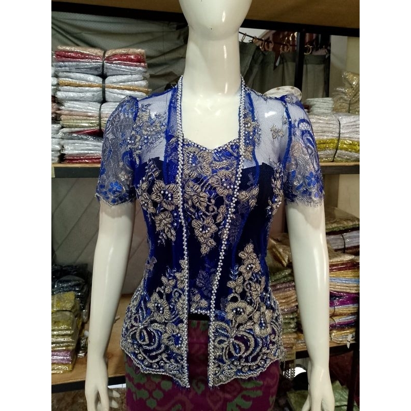 Jual new kebaya payet full motif ceplok bahan laminate | Shopee Indonesia