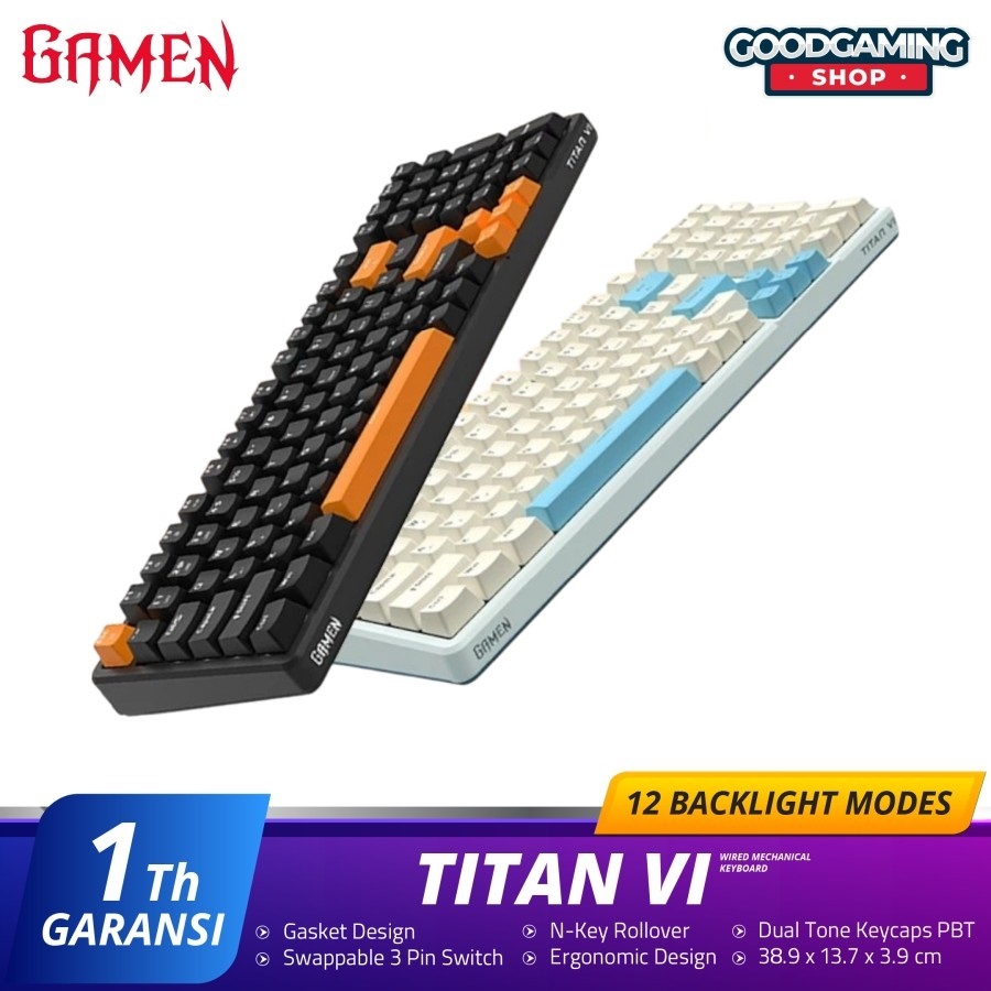 Jual GAMEN Titan VI / Titan 6 Keyboard Gaming Mechanical 99 Keys Wired ...