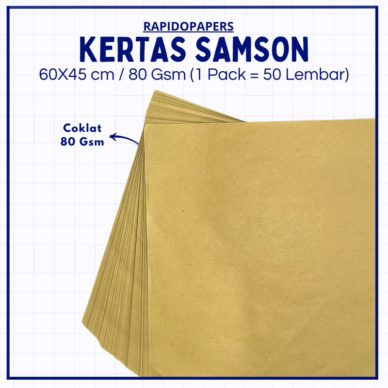 Jual Kertas Samson Kraft [50 Lembar, 60x45 cm, 80 gr] Kertas Kraft / Kertas Bungkus / Kertas ...