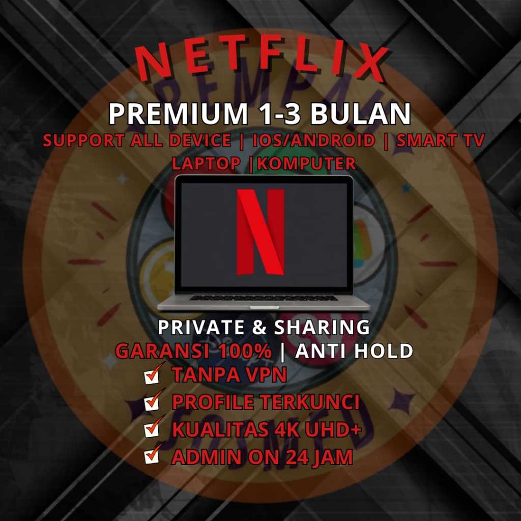 Jual NETFLXX 1-3BULAN SHARING PRIVATE PREMIUM 4K UHD+ BERGARANSI | Shopee Indonesia