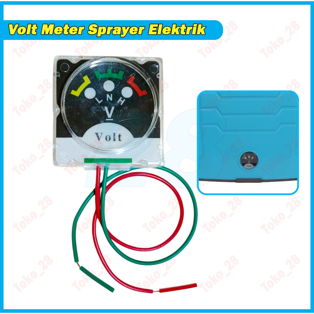 Jual Volt Mater Sprayer Elektrik VoltMeter Indikator Aki DC 12 Volt ...