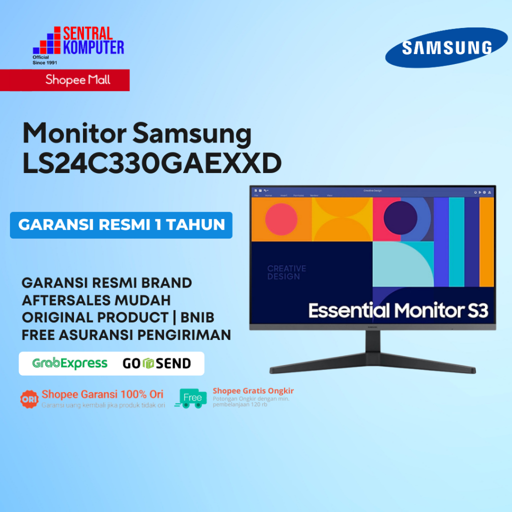 Jual Samsung S24C330 LS24C330 24 Inch IPS 100Hz FHD Monitor ...