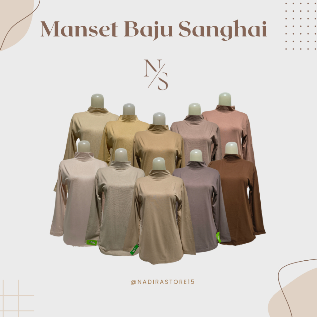 Jual BIG SIZE Manset Baju Lengan Panjang Leher Sanghai Turtleneck Polos ...