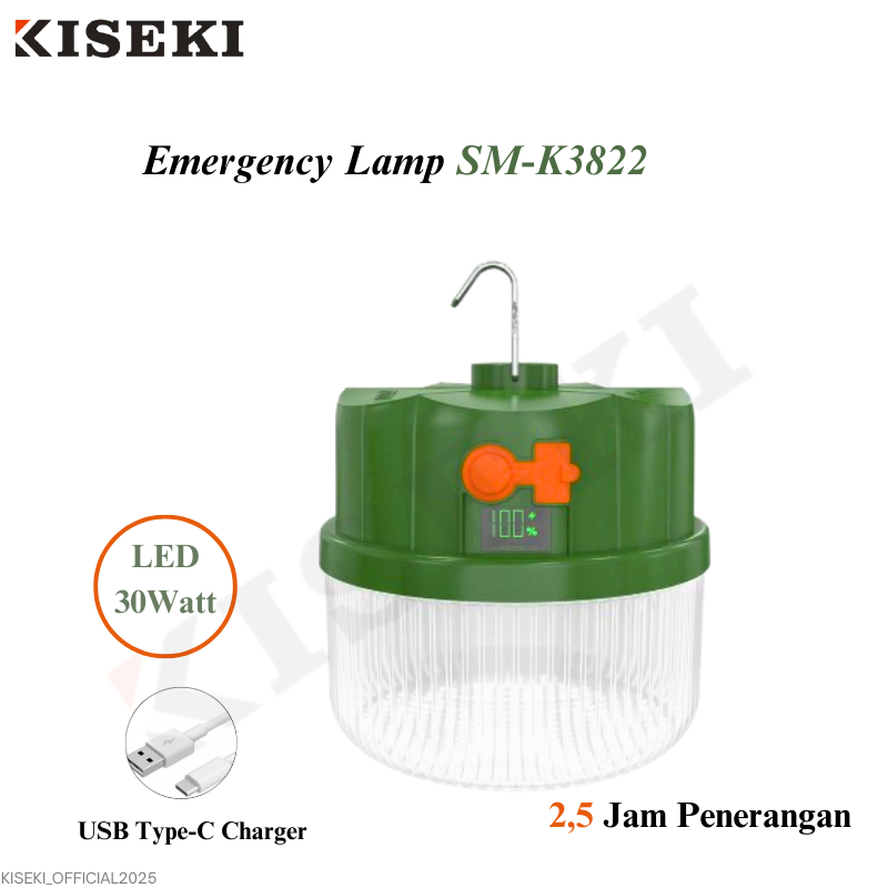 Jual Kiseki Multifunctional LED Emergency Light SM-K3822 30 Watt 42 Led Cahaya Putih CCT 7000K ...