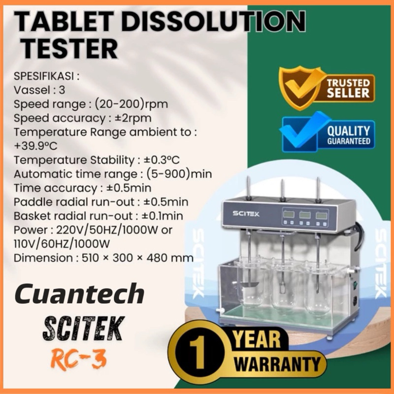 Jual Tablet Dissolution Tester RC-3 tes disolusi Dissolution Scitek ...