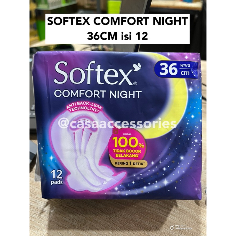 Jual Softex Comfort Night 36 cm isi 12s / 12 pads | Shopee Indonesia